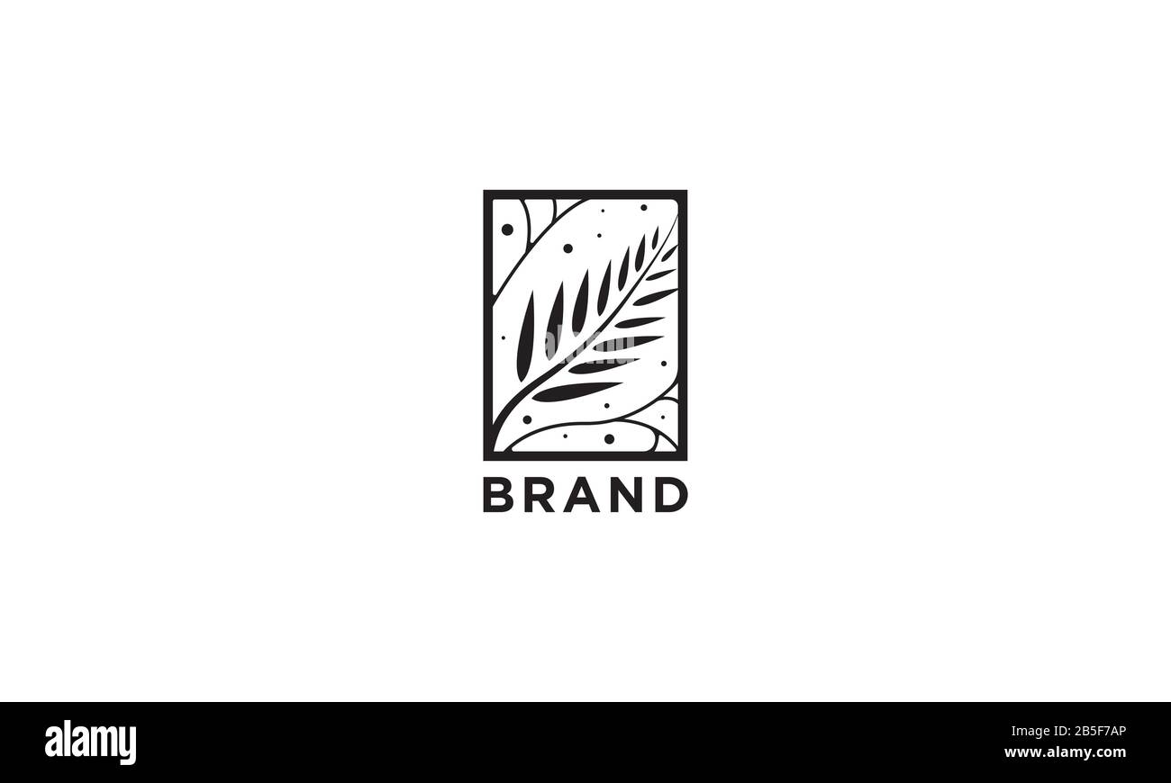 Vector logo on which an abstract image of an elegant twig with leaves ...