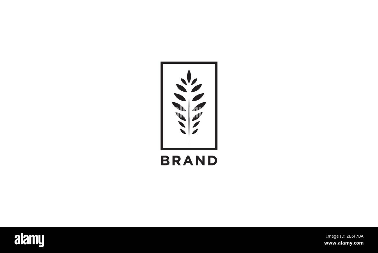 Vector logo on which an abstract image of a fern leaf in a rectangle ...