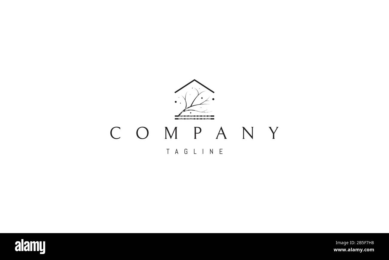 Vector logo on which an abstract image of a tree under the roof Stock ...