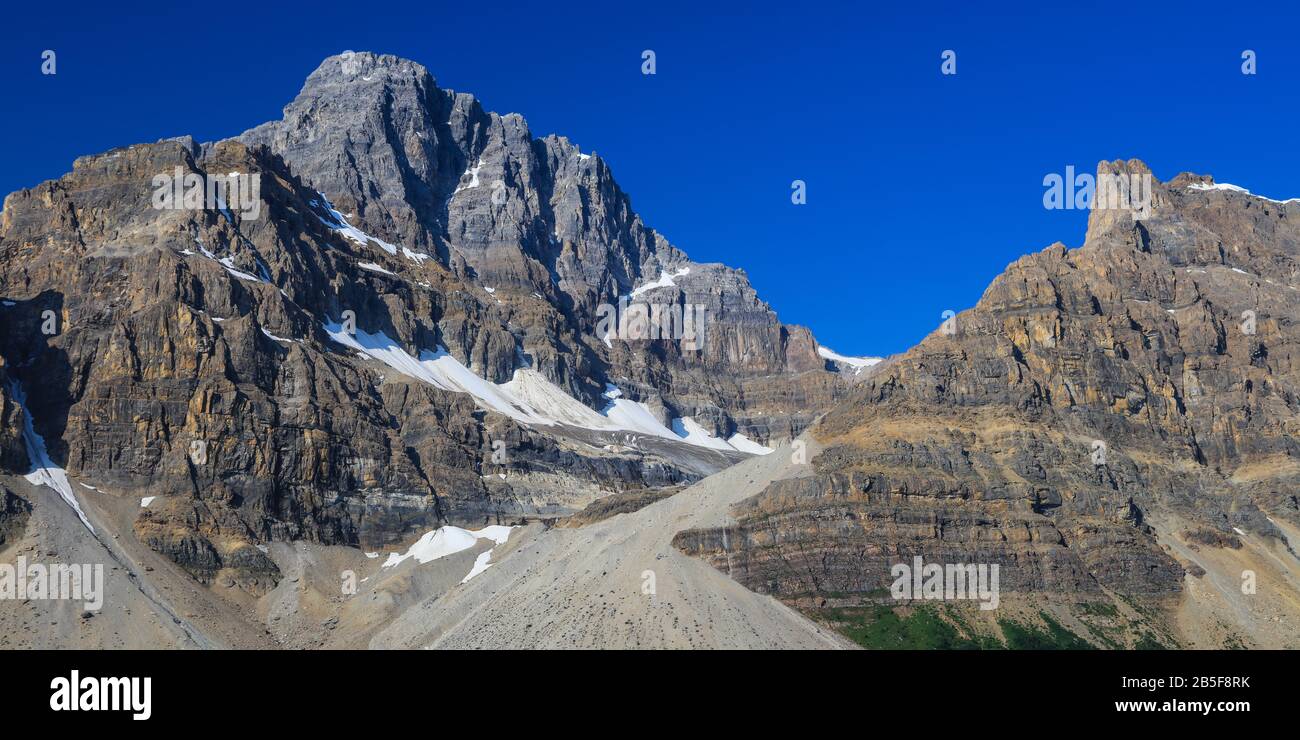 Bow Peak panorama in the Canadian Rocky Mountain wilderness during the ...