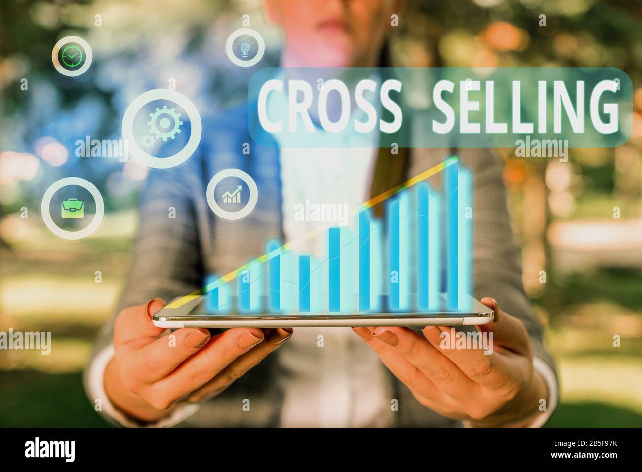 Word writing text Cross Selling. Business photo showcasing to sell ...