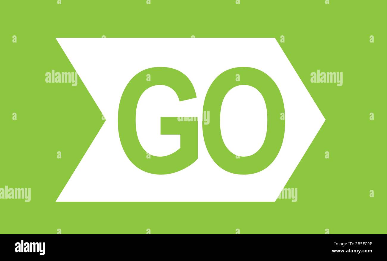 GO white word text written on top of direction arrow pointing right ...