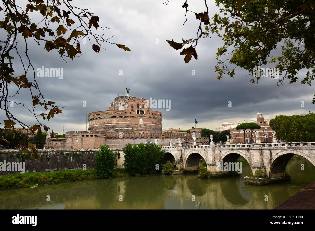 Castle Sant Angelo and Ponte Sant Angelo with its Angel Statues Stock ...