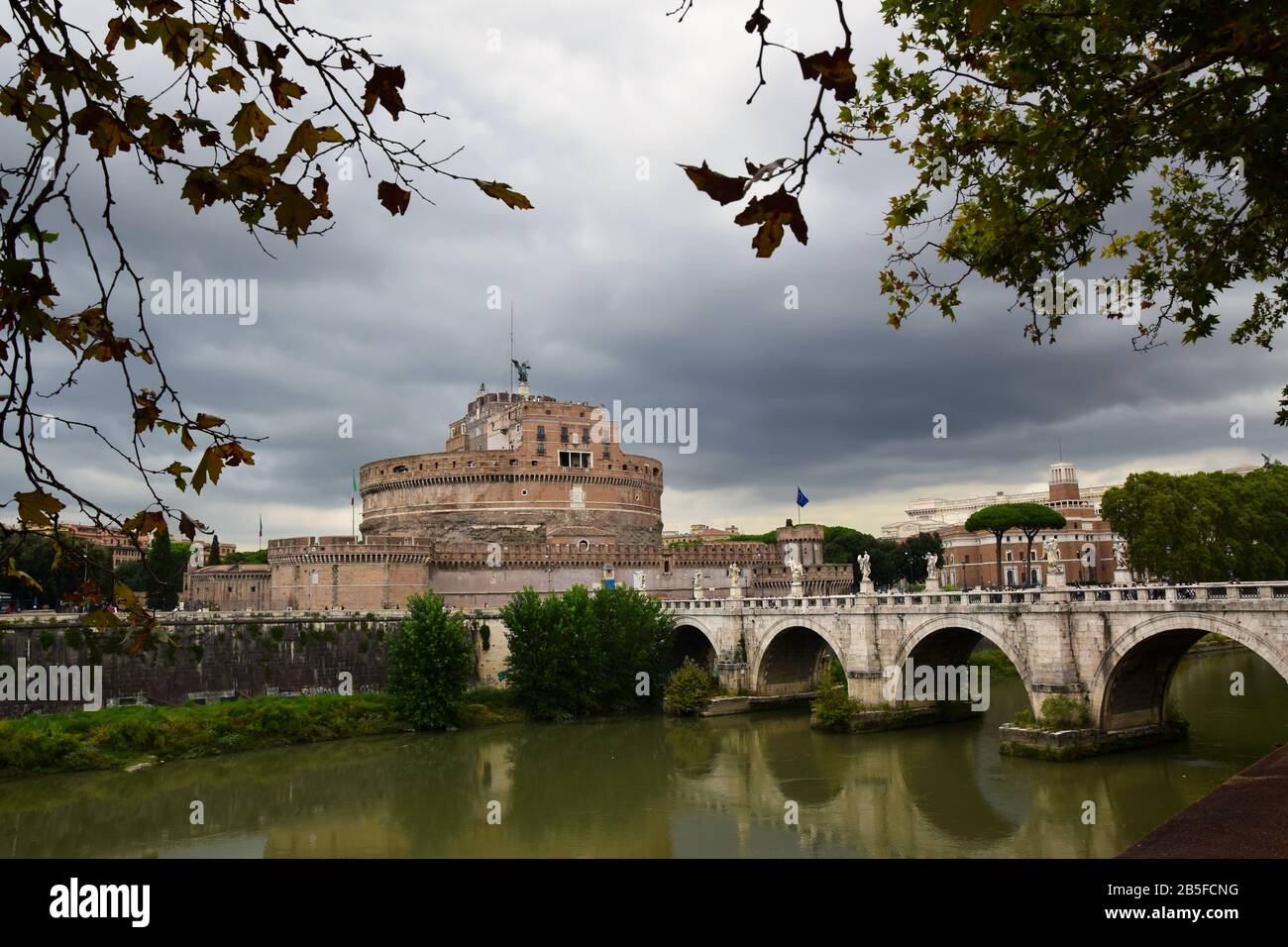 Castle Sant Angelo and Ponte Sant Angelo with its Angel Statues Stock ...