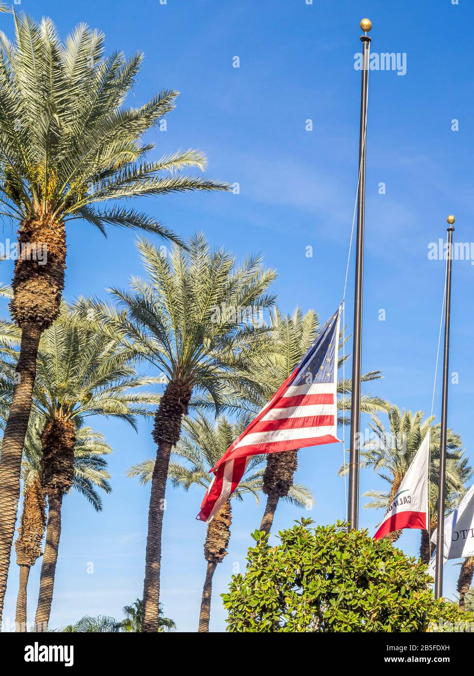 Flags at half mast at the JW Marriott Desert Springs Resort & Spa on ...