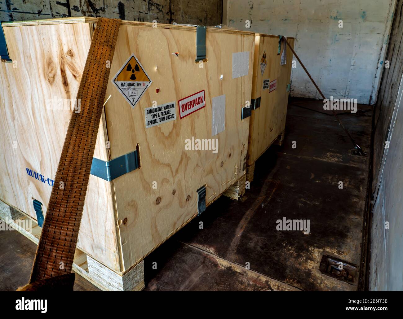 Radiation warning sign on the Hazardous materials transport label ...