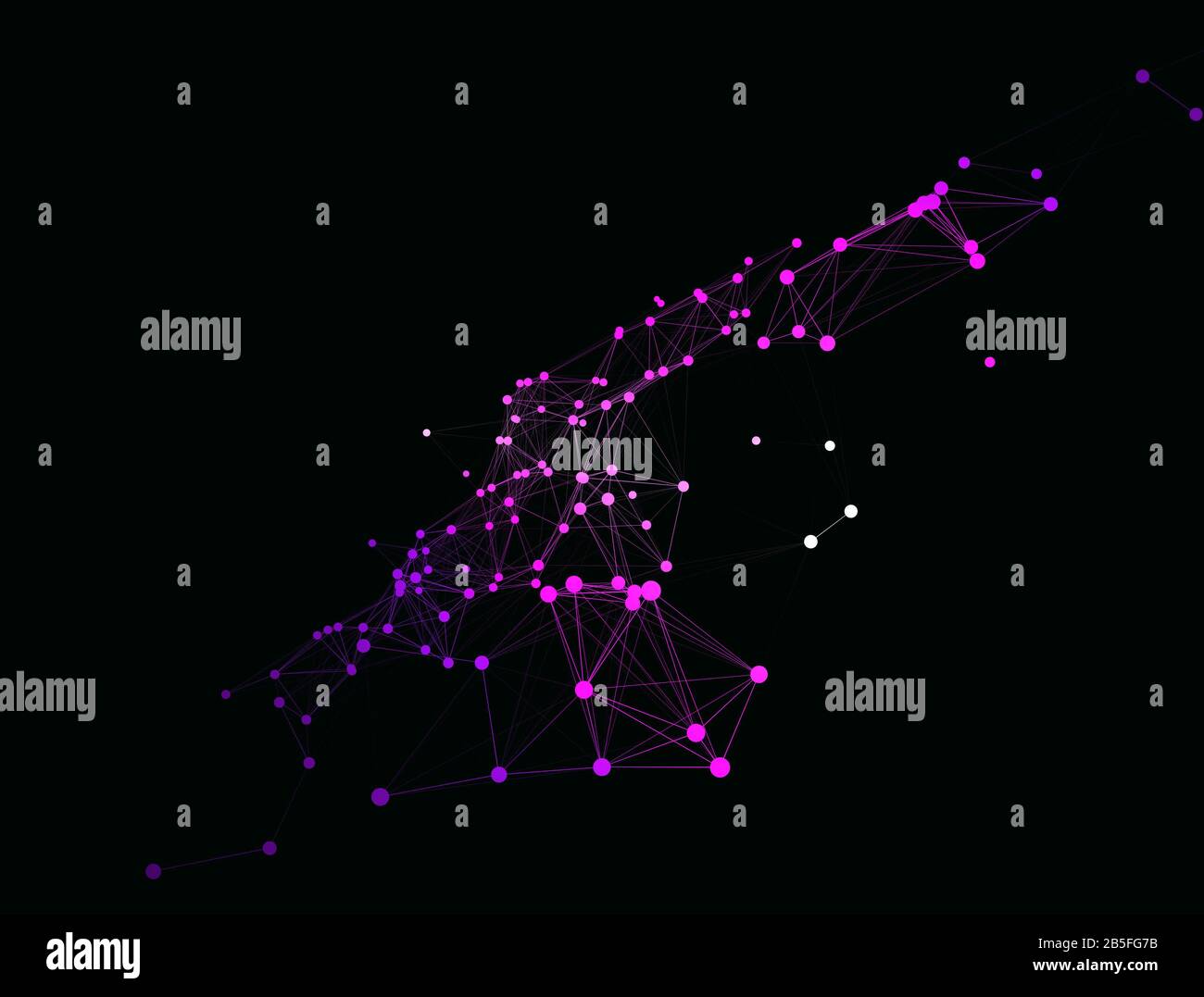 Trendy line art icon with purple dots on dark background. Decorative ...