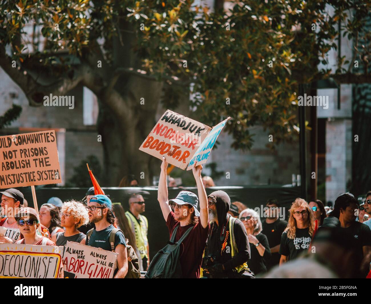 A man Protesting in Perth, Australia, on Australia Day Stock Photo - Alamy