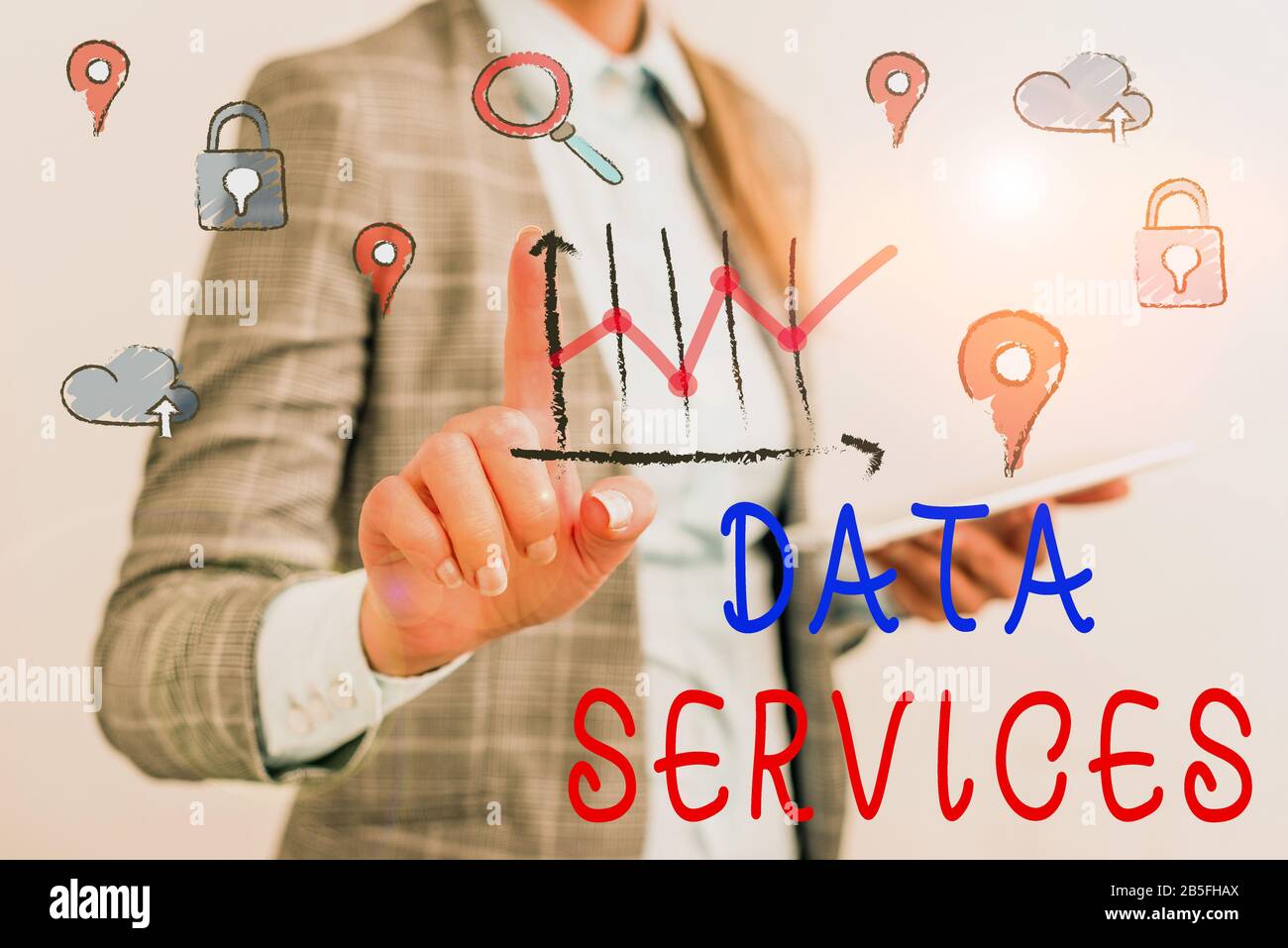 Writing note showing Data Services. Business concept for thirdparty ...