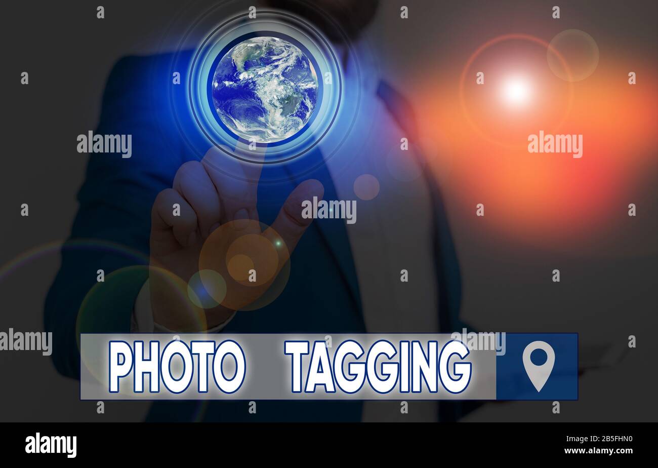 Word writing text Photo Tagging. Business photo showcasing identify ...