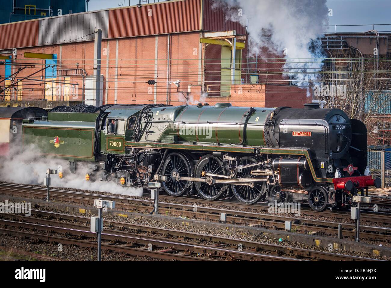 Number 70000 britannia is a preserved steam locomotive hi-res stock ...