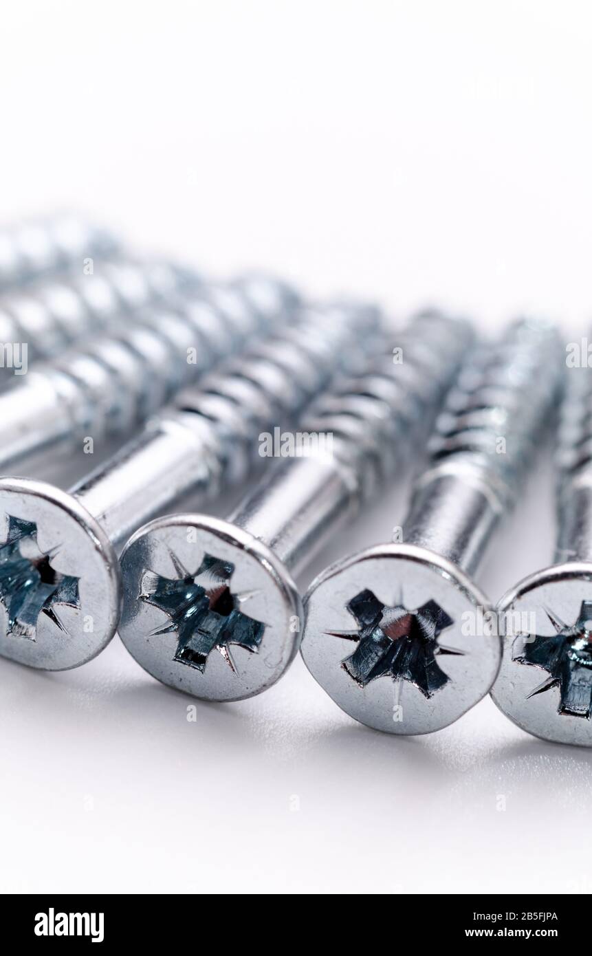 Phillips screws close up macro isolated on white background Stock Photo ...