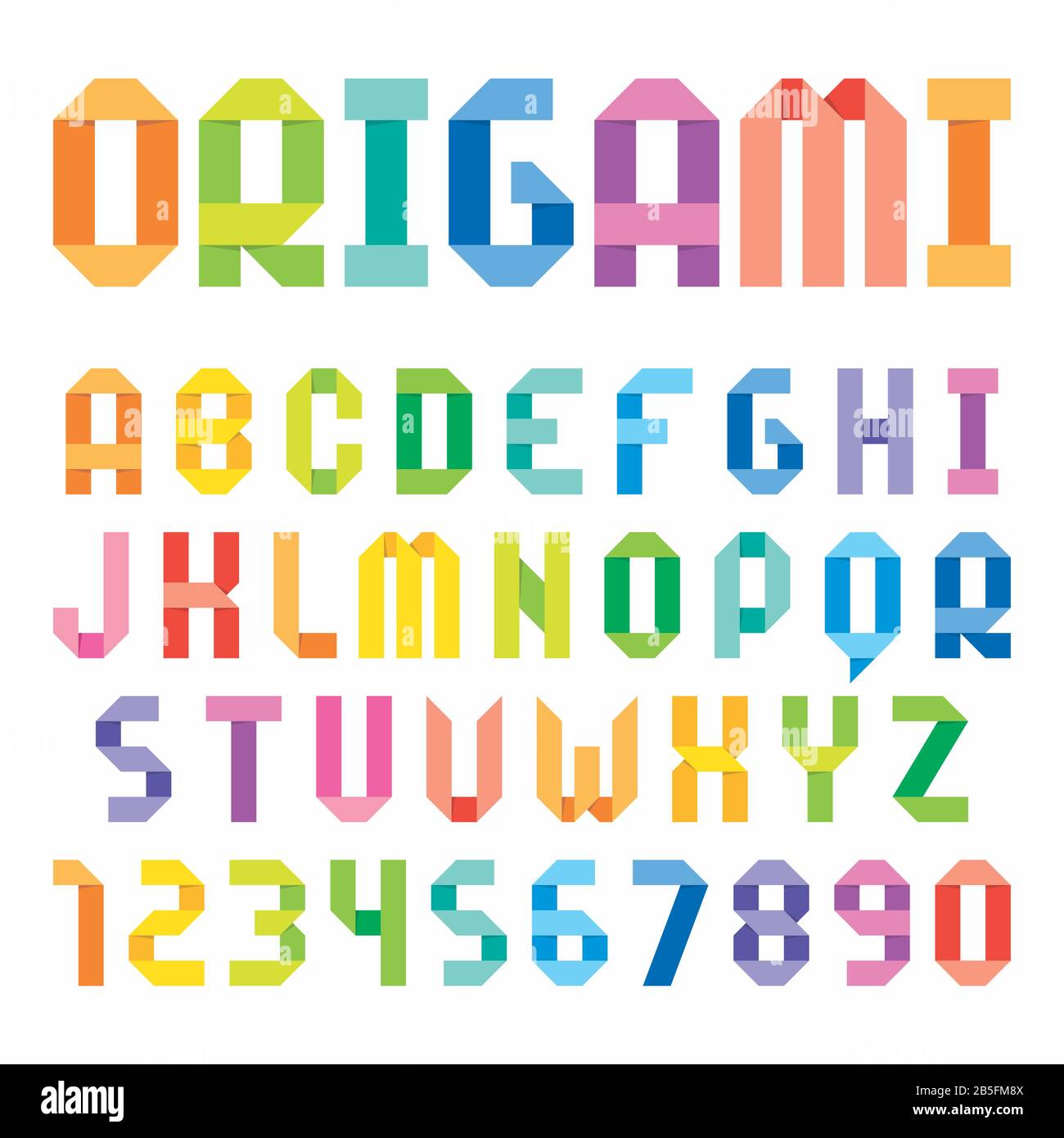 Origami Font Vector