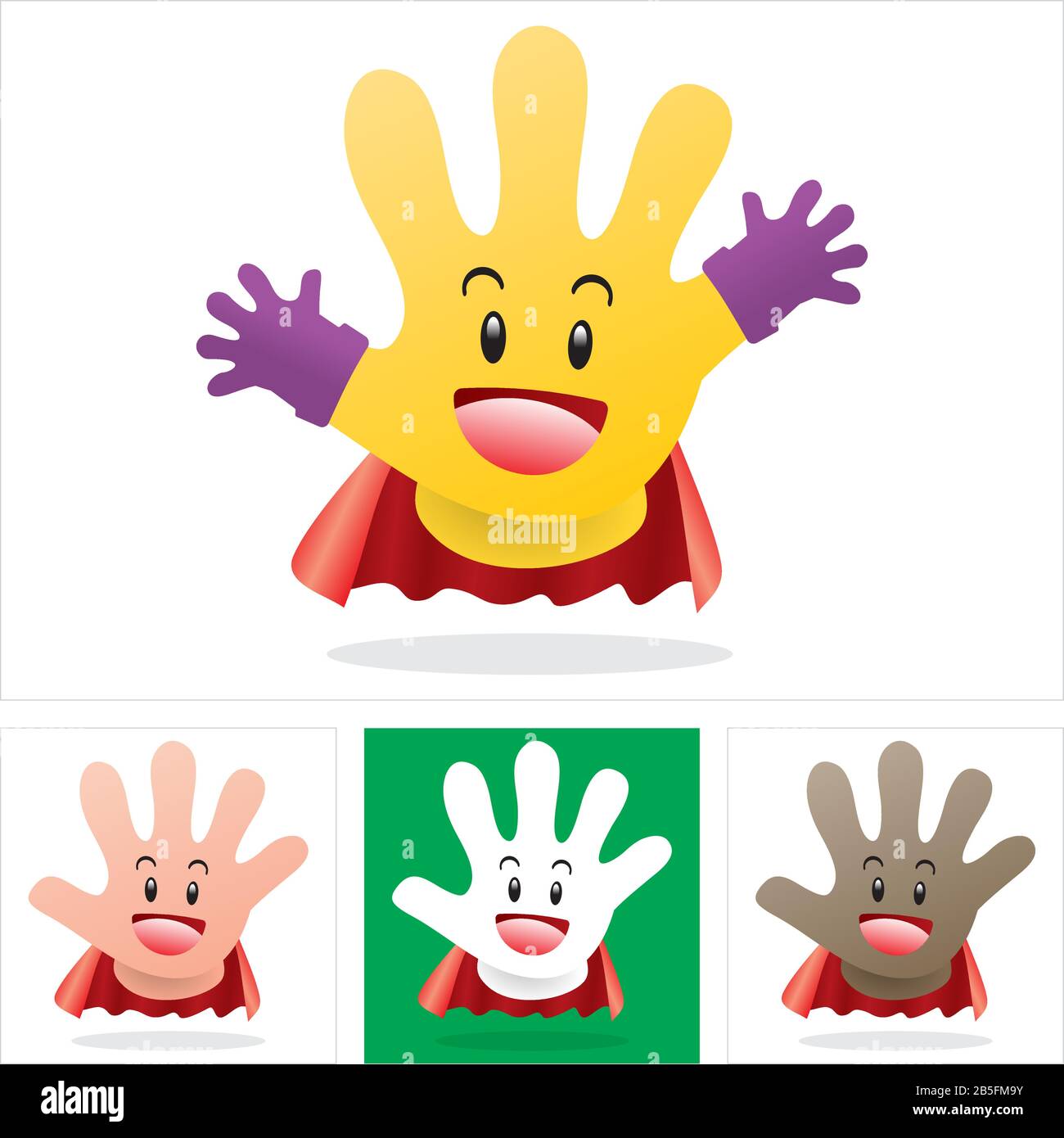 Super Hand (Super Hero Handyman). Cartoon Style Character Design Vector ...