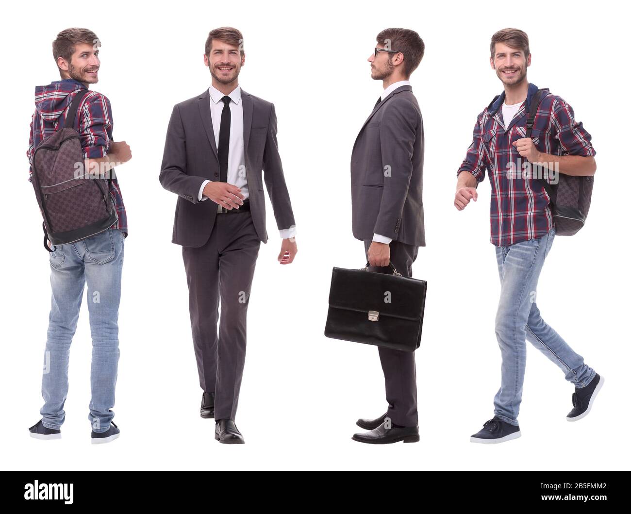 photo collage of a successful young man Stock Photo - Alamy