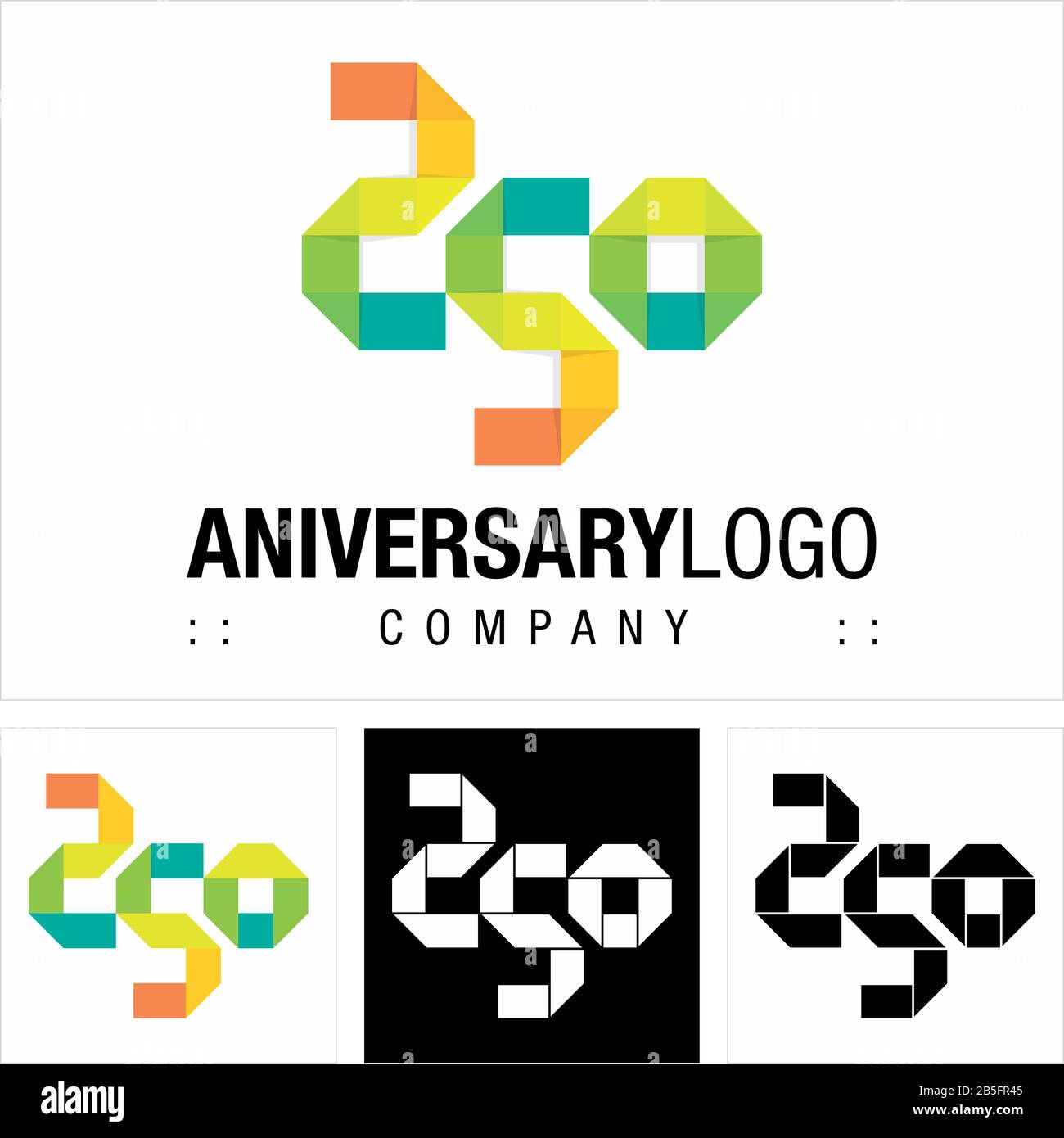 Aniversary (Number 25) Vector Symbol Company Logo. Origami (Paper Fold ...
