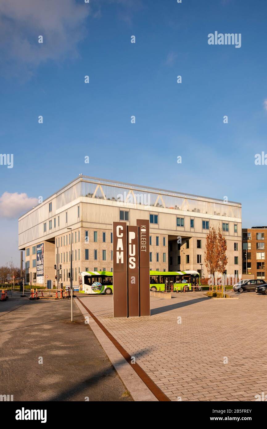 Odense Cortex park area near University of Southern Denmark, construction of infrastructure ...