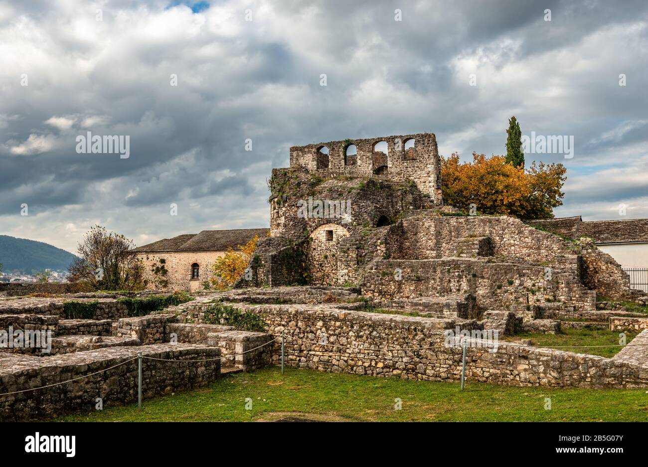 View of the ruins of the Acropolis of Its Kale, the Ottoman castle in ...