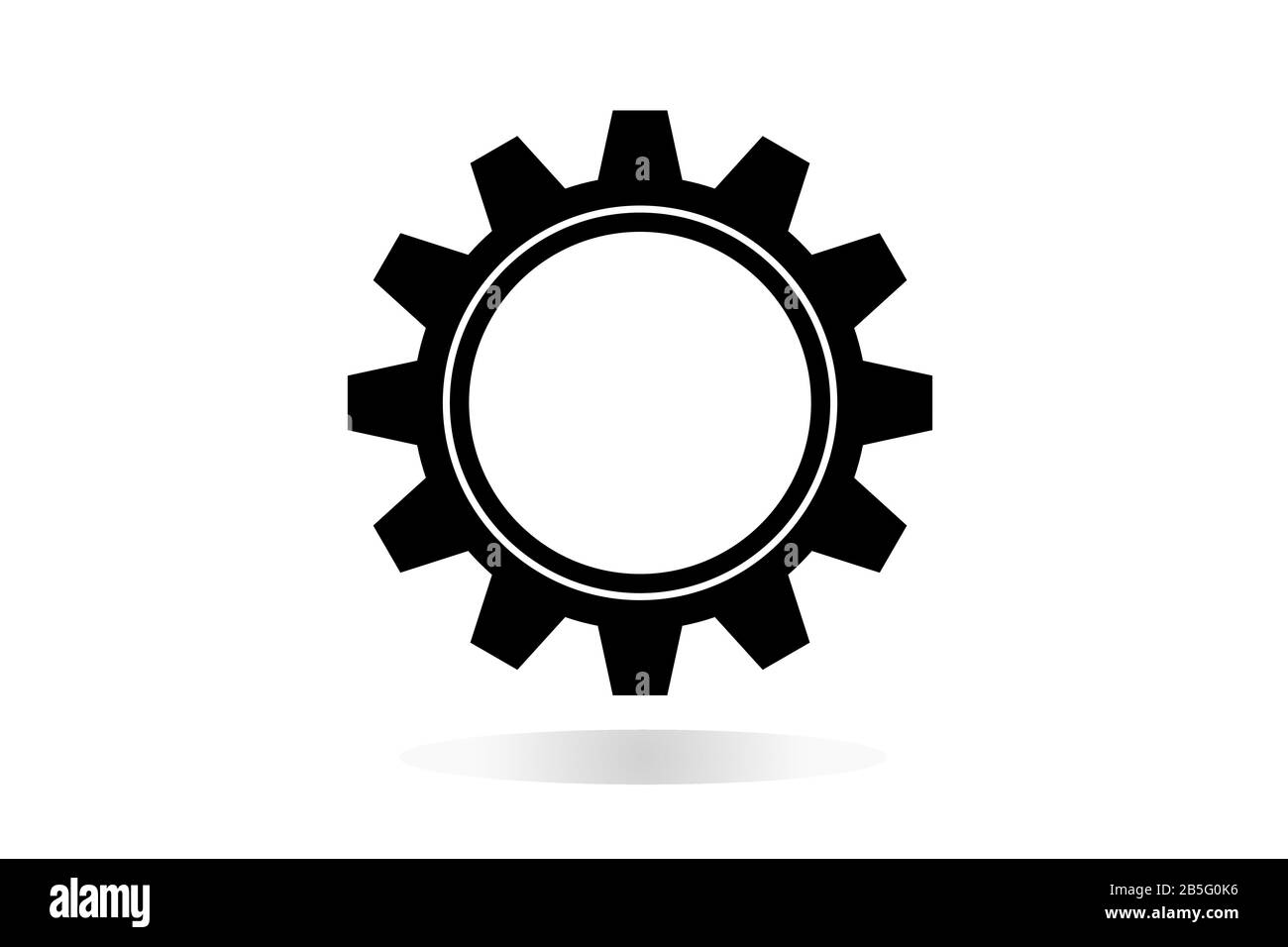 Vector Machine Cogwheel, Flat Icons In Black And White. Gear Wheel, Cog ...