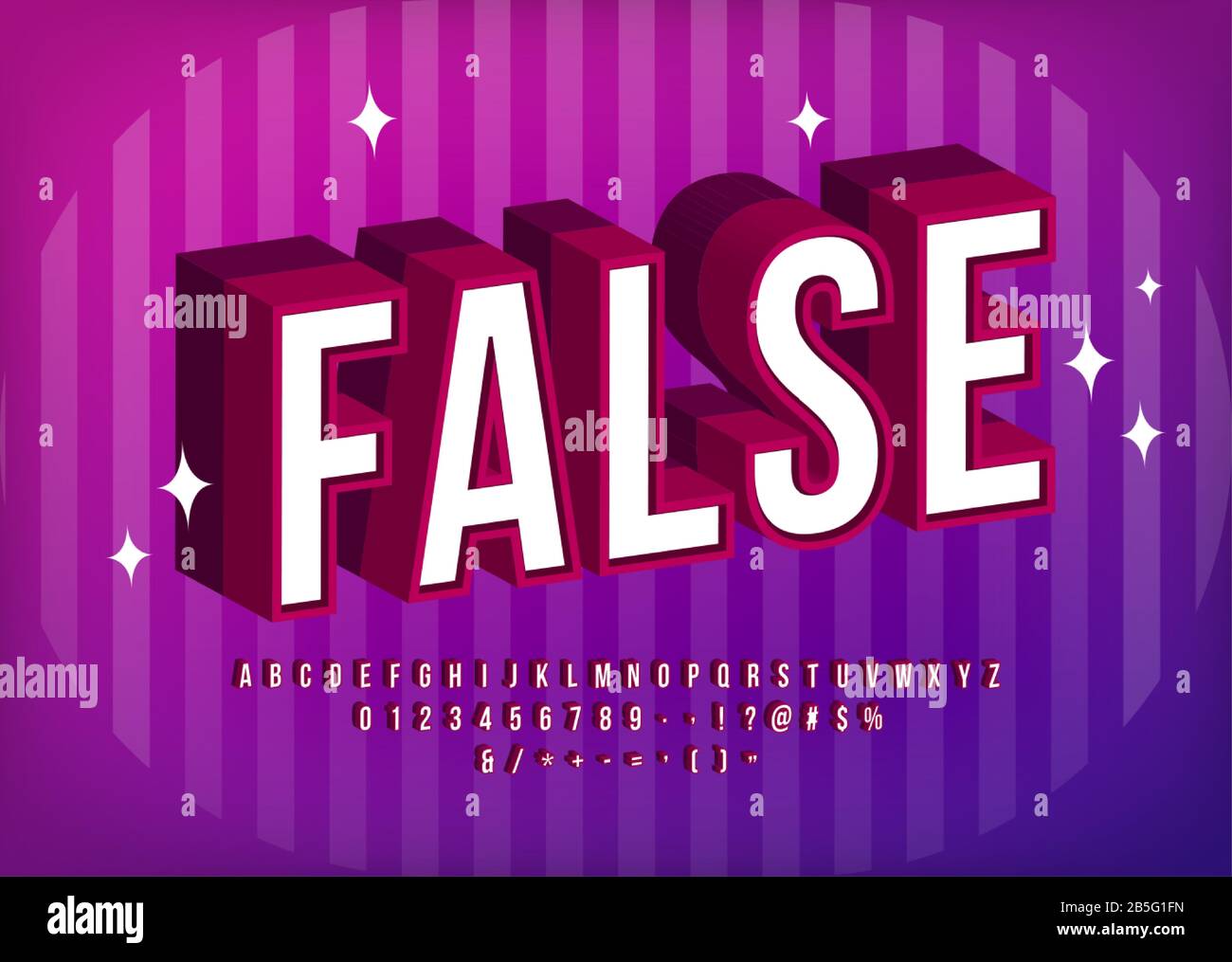 3D Sans Serif Condensed Alphabet with Vintage Colors. Retro Typography ...