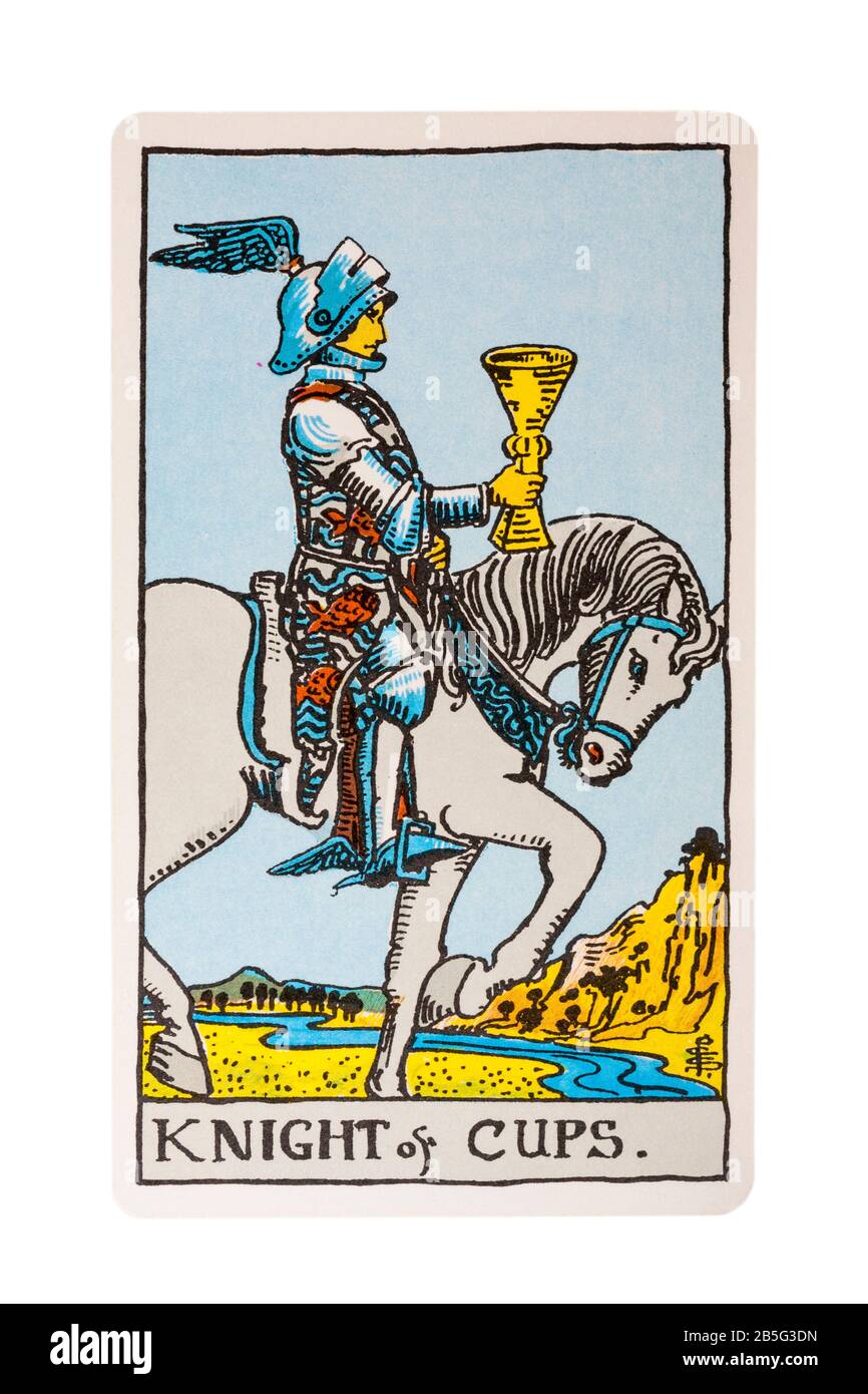 Knight of Cups tarot card from the Rider Tarot Cards designed by Pamela Colman Smith under ...