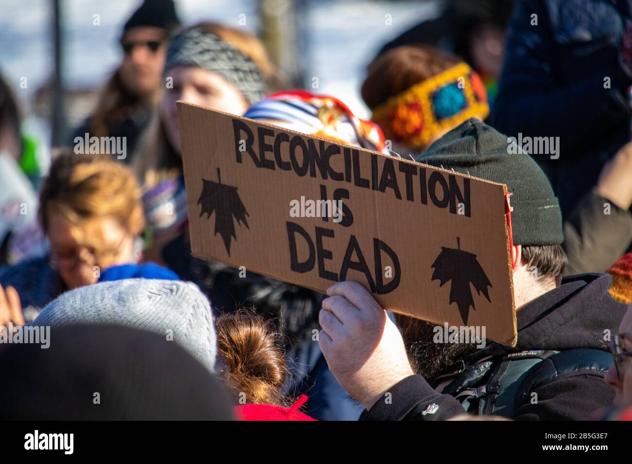 OTTAWA, ONTARIO, CANADA - FEBRUARY 17, 2019: A sign reads ...