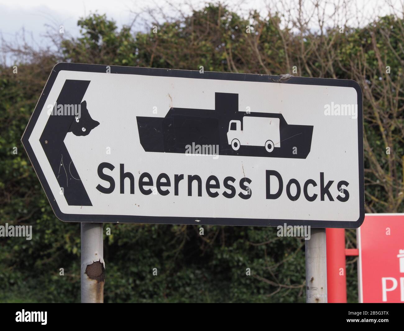 Sheerness, Kent, UK. 8th Mar, 2020. Black cat stickers have been ...