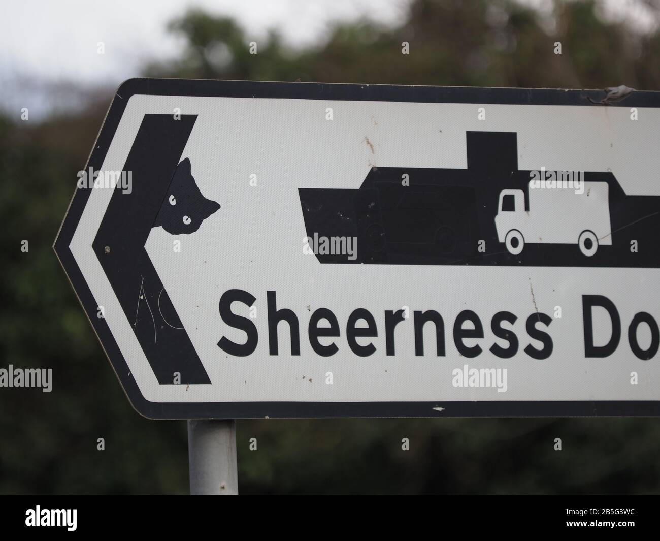 Sheerness, Kent, UK. 8th Mar, 2020. Black cat stickers have been ...