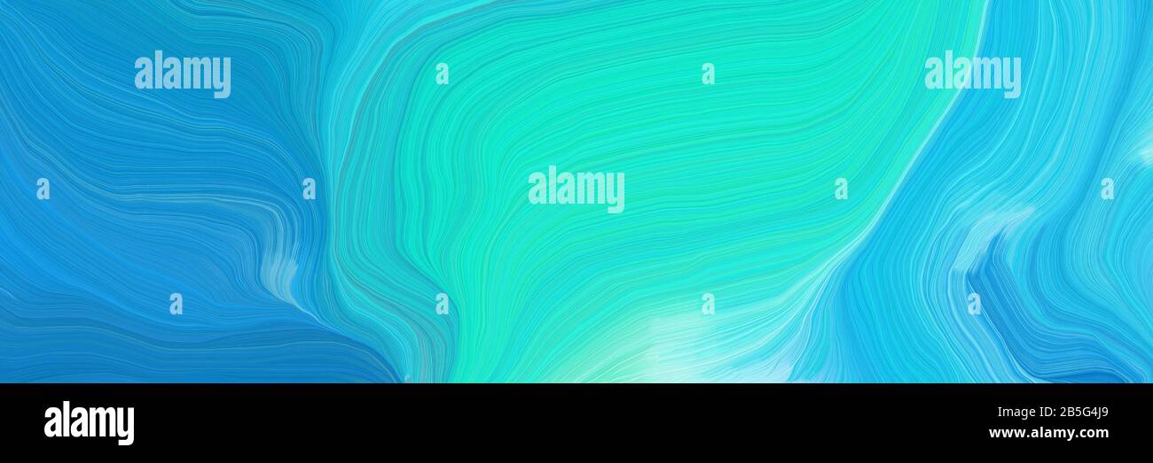 creative banner with bright turquoise, strong blue and pale turquoise ...