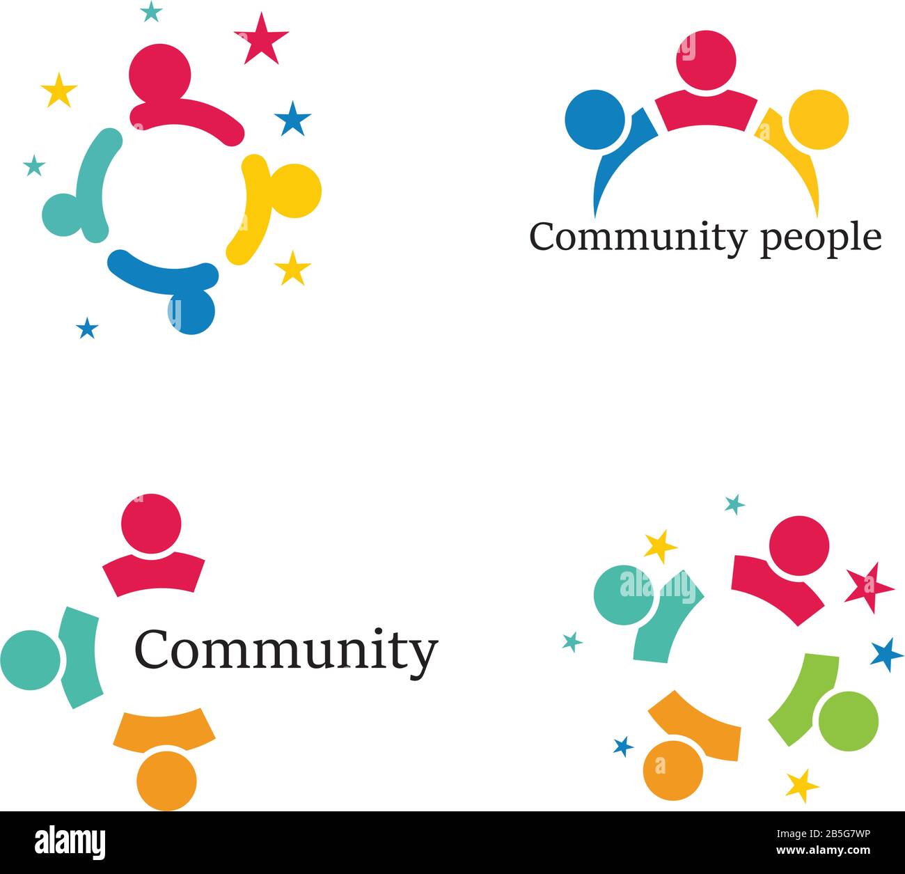 Community, network and social logo design template vector Stock Vector ...