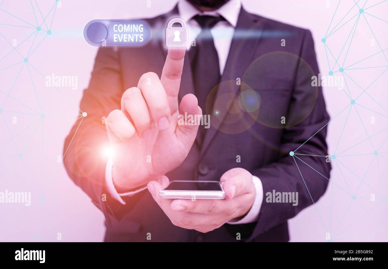 Handwriting text Coming Events. Conceptual photo happening or appearing ...