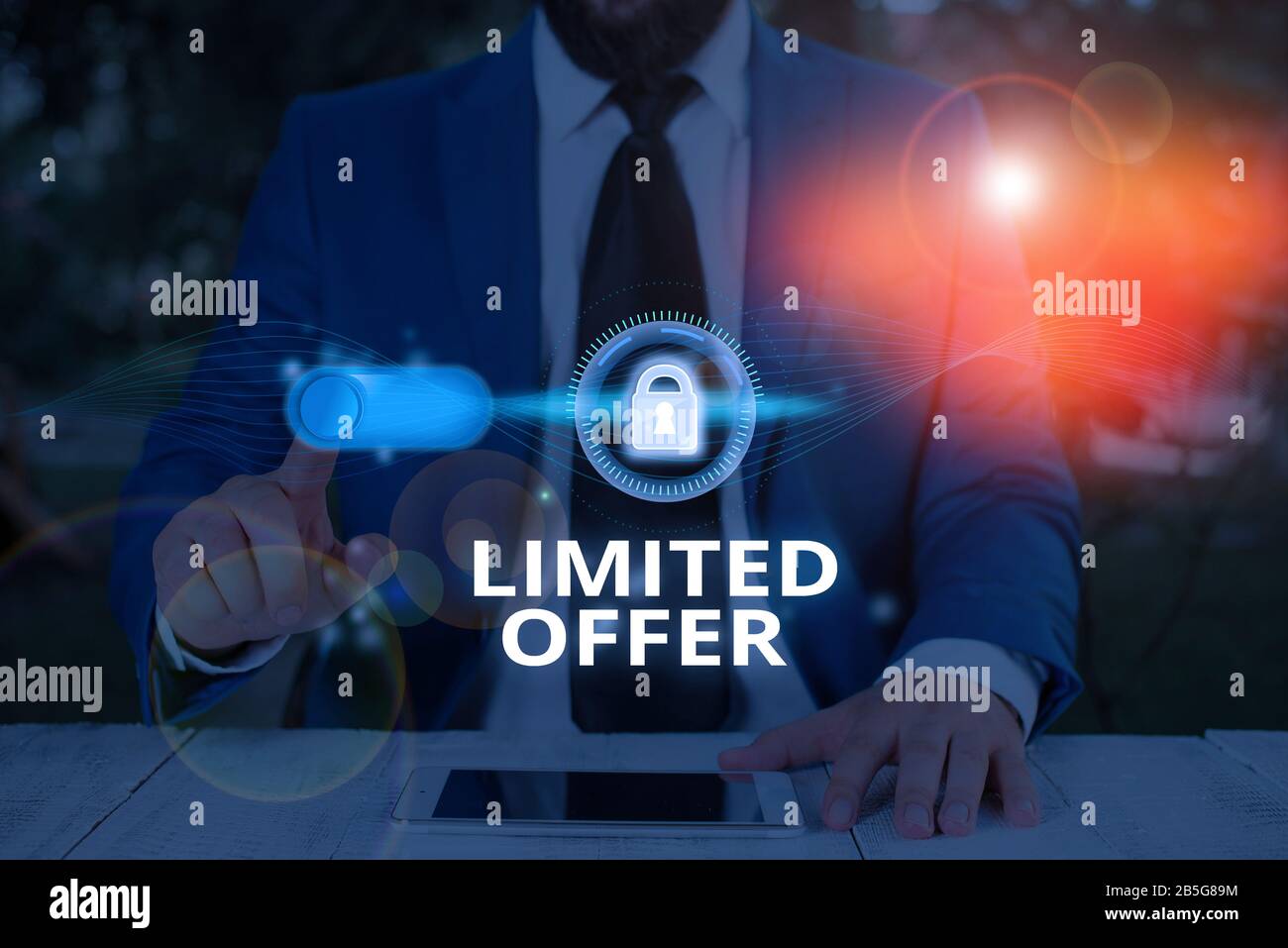 Text sign showing Limited Offer. Business photo text special item ...