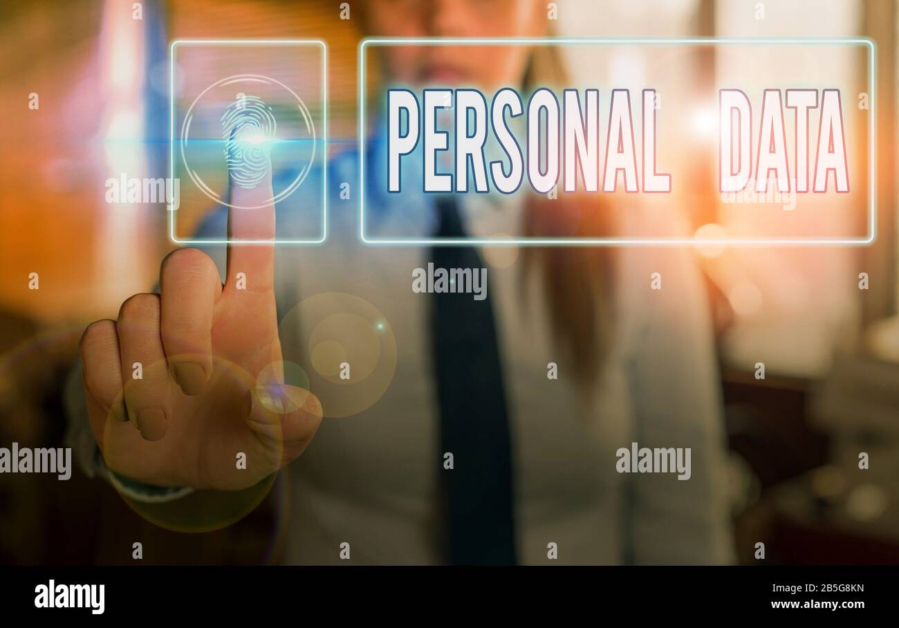 Handwriting text Personal Data. Conceptual photo Information that ...