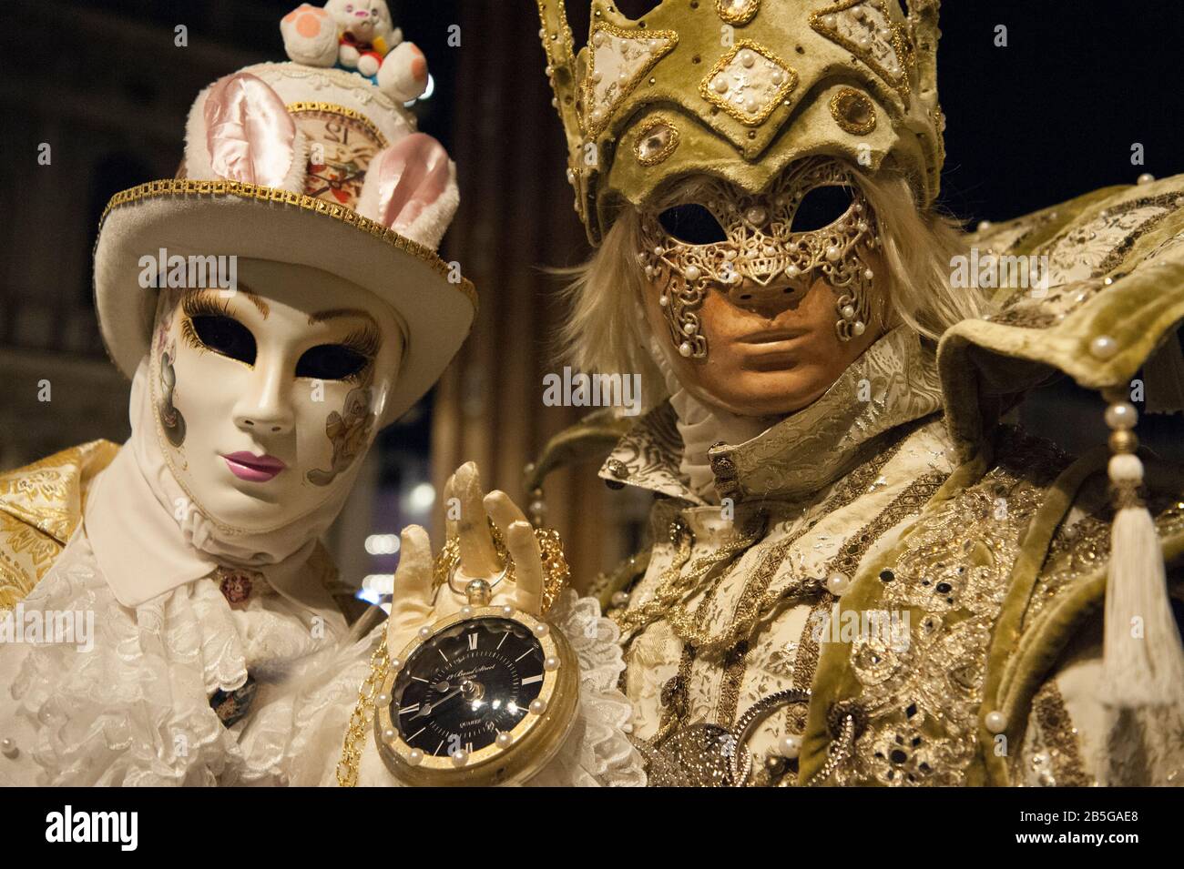 VENICE, ITALY - Febrary 19 2020: The masks of the Venice carnival 2020 ...