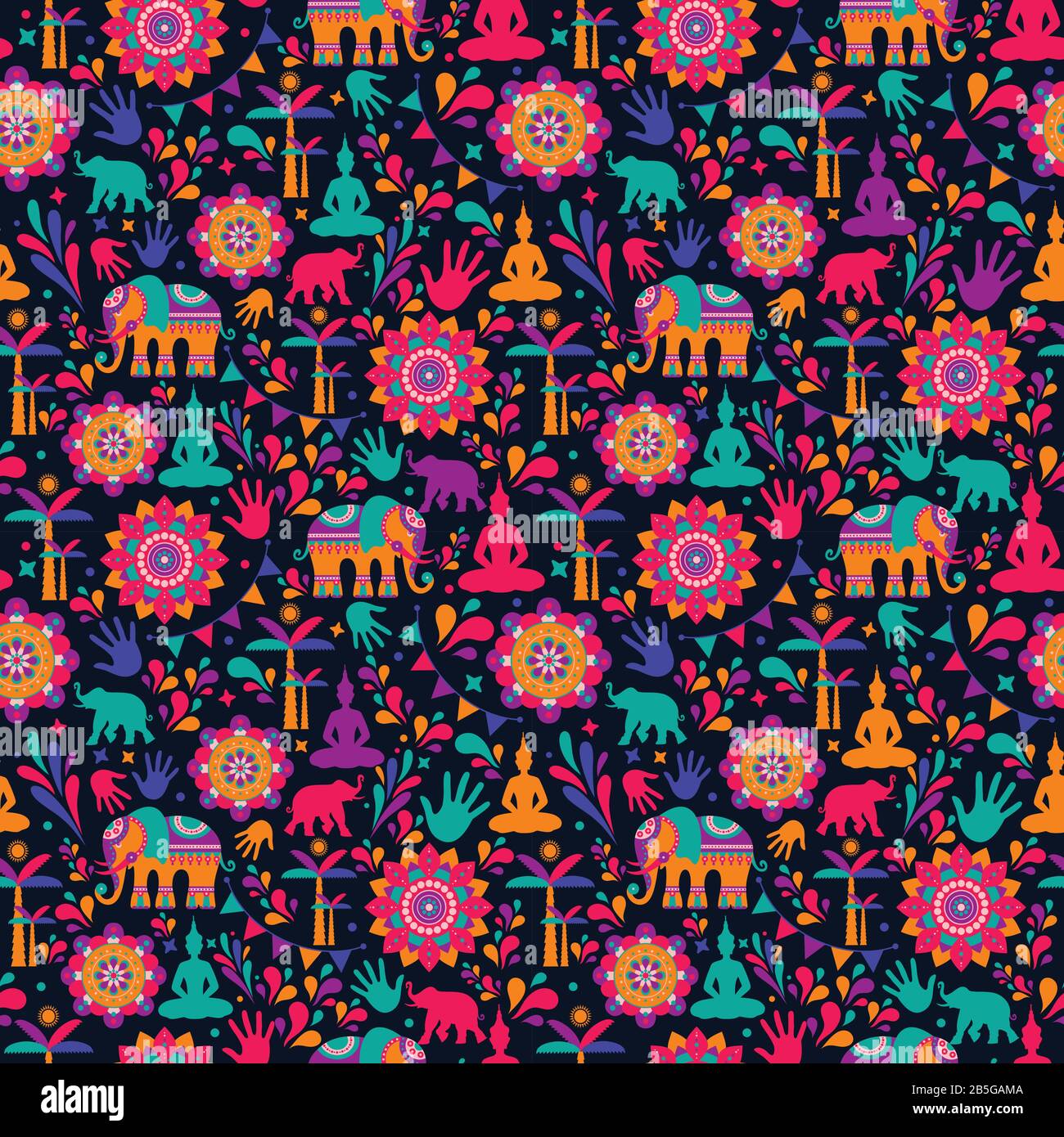 Happy holi vector elements seamless pattern design , Happy holi design ...