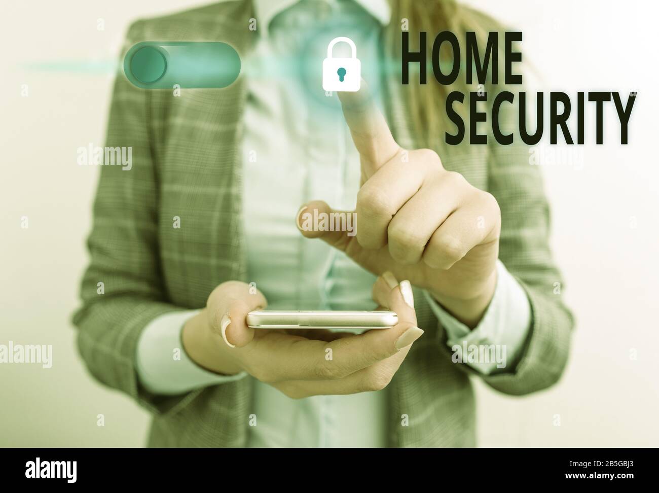 Text sign showing Home Security. Business photo text A system that help ...