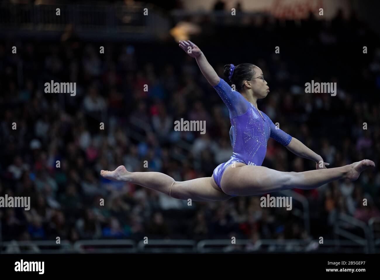 March 7, 2020: Gymnast Morgan Hurd (USA) competes during the women's ...