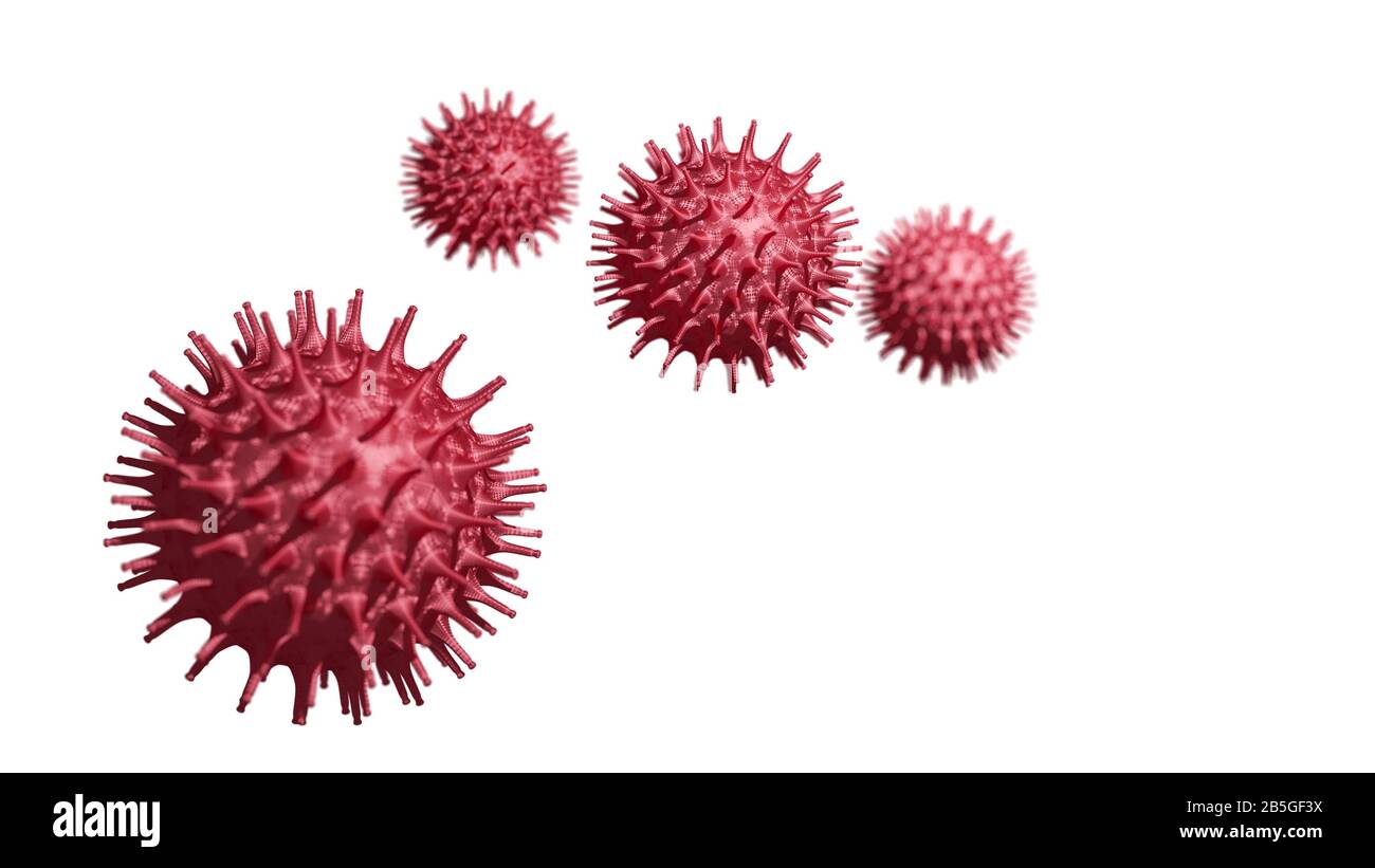 isolated hight quality red virus structure on white background with ...