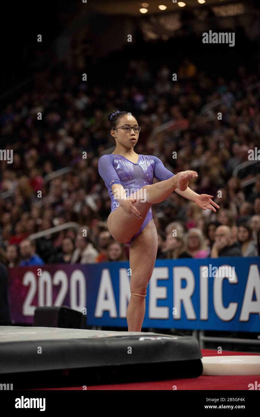 March 7, 2020: Gymnast Morgan Hurd (USA) competes during the women's ...