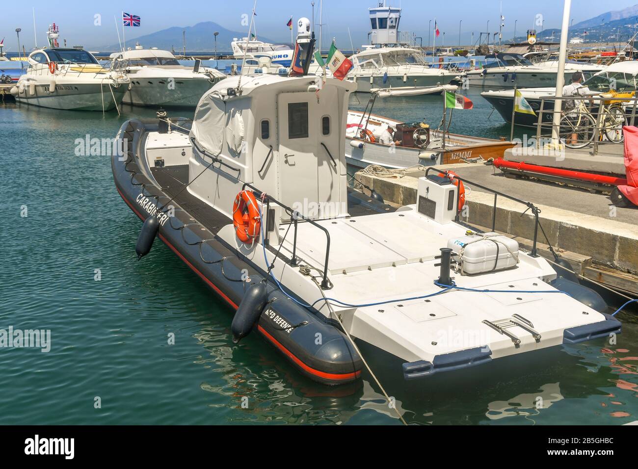 ISLE OF CAPRI, ITALY - AUGUST 2019: Italian police fast rigid ...