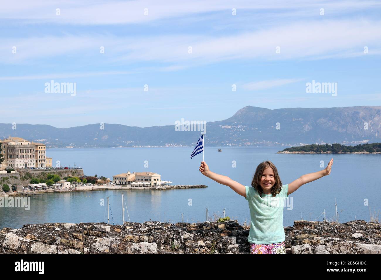 Greece flag girl hi-res stock photography and images - Alamy