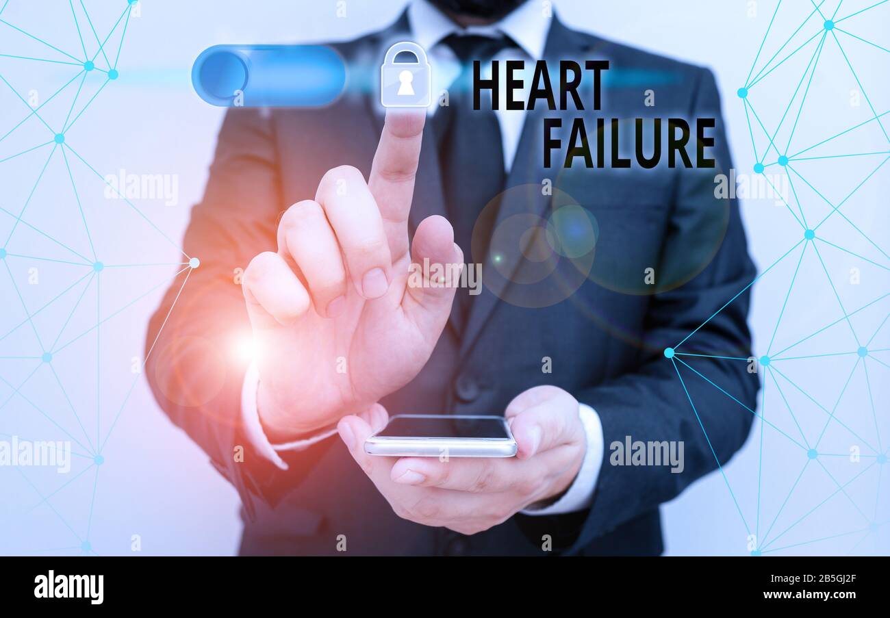 Handwriting text writing Heart Failure. Conceptual photo the severe ...