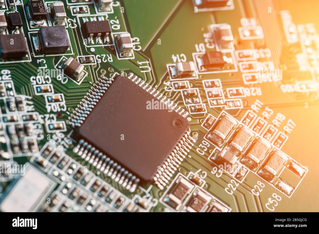 Electronic circuit board close up. Processor, chips and capacitors. Inside computers Stock Photo ...