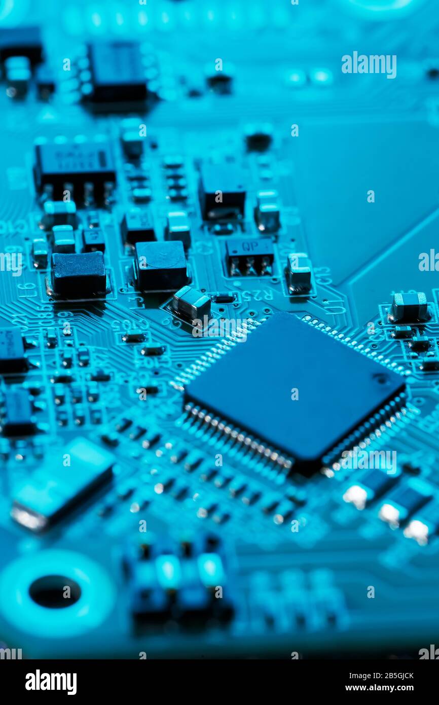 Electronic circuit board close up. Processor, chips and capacitors. Inside computers Stock Photo ...