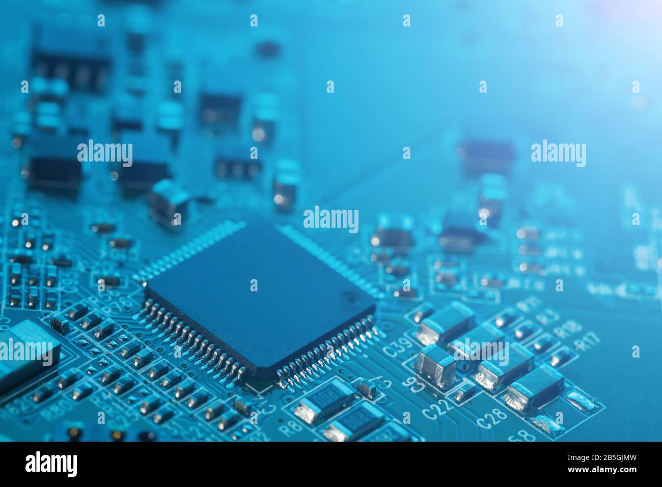 Electronic circuit board close up. Processor, chips and capacitors. Inside computers Stock Photo ...