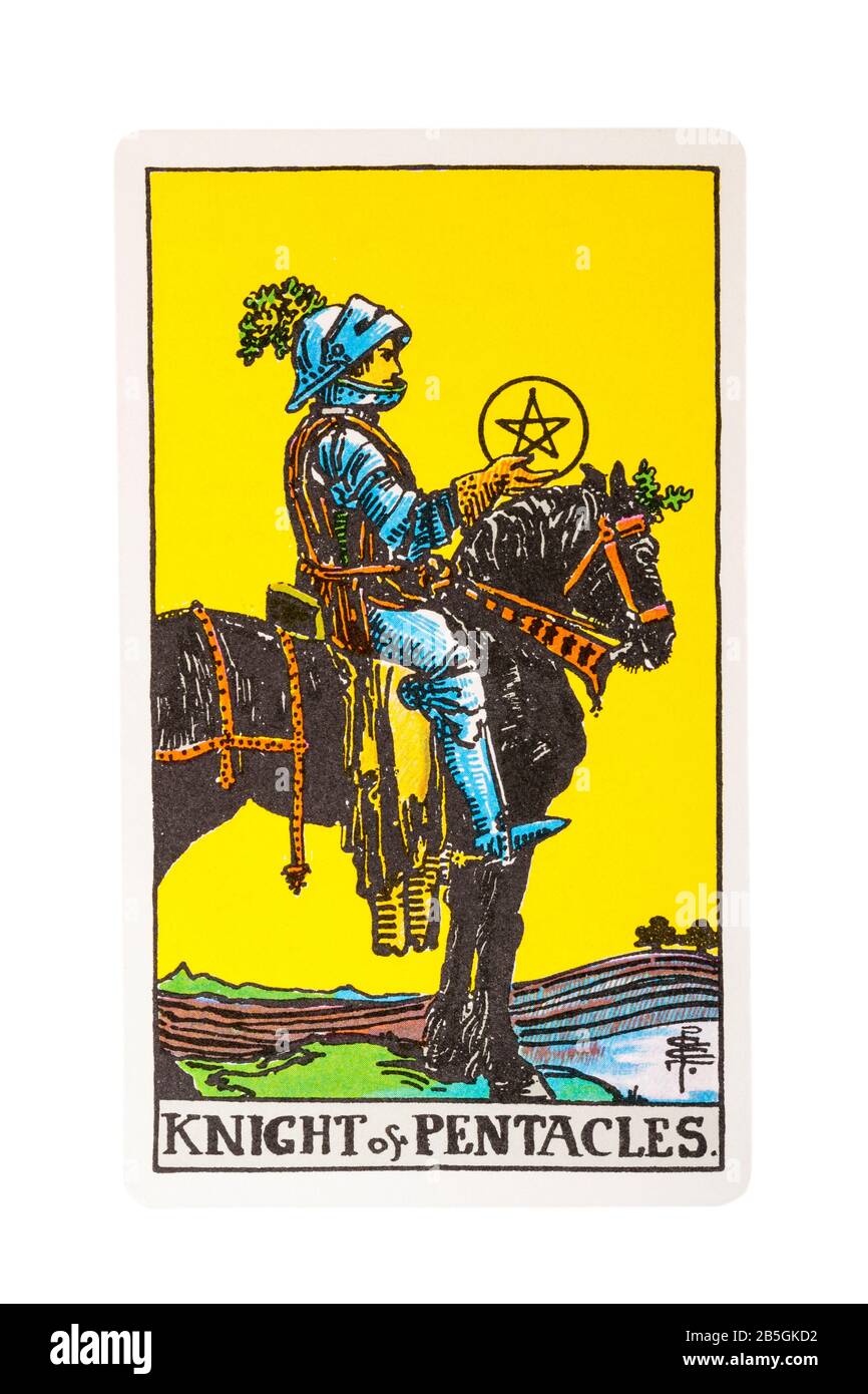 Tarot Knight Of Pentacles Tarot Card Knight Of Pentacles Cut Out Stock