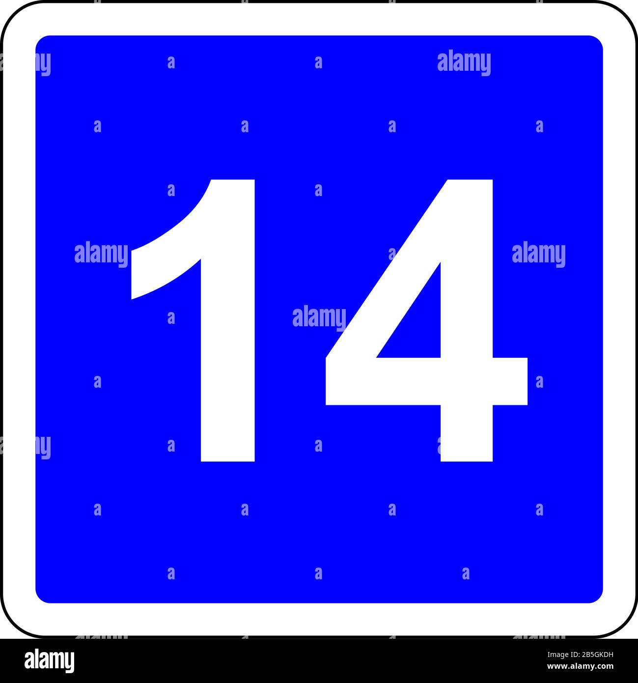 14 years allowed blue sign on white background Stock Photo - Alamy