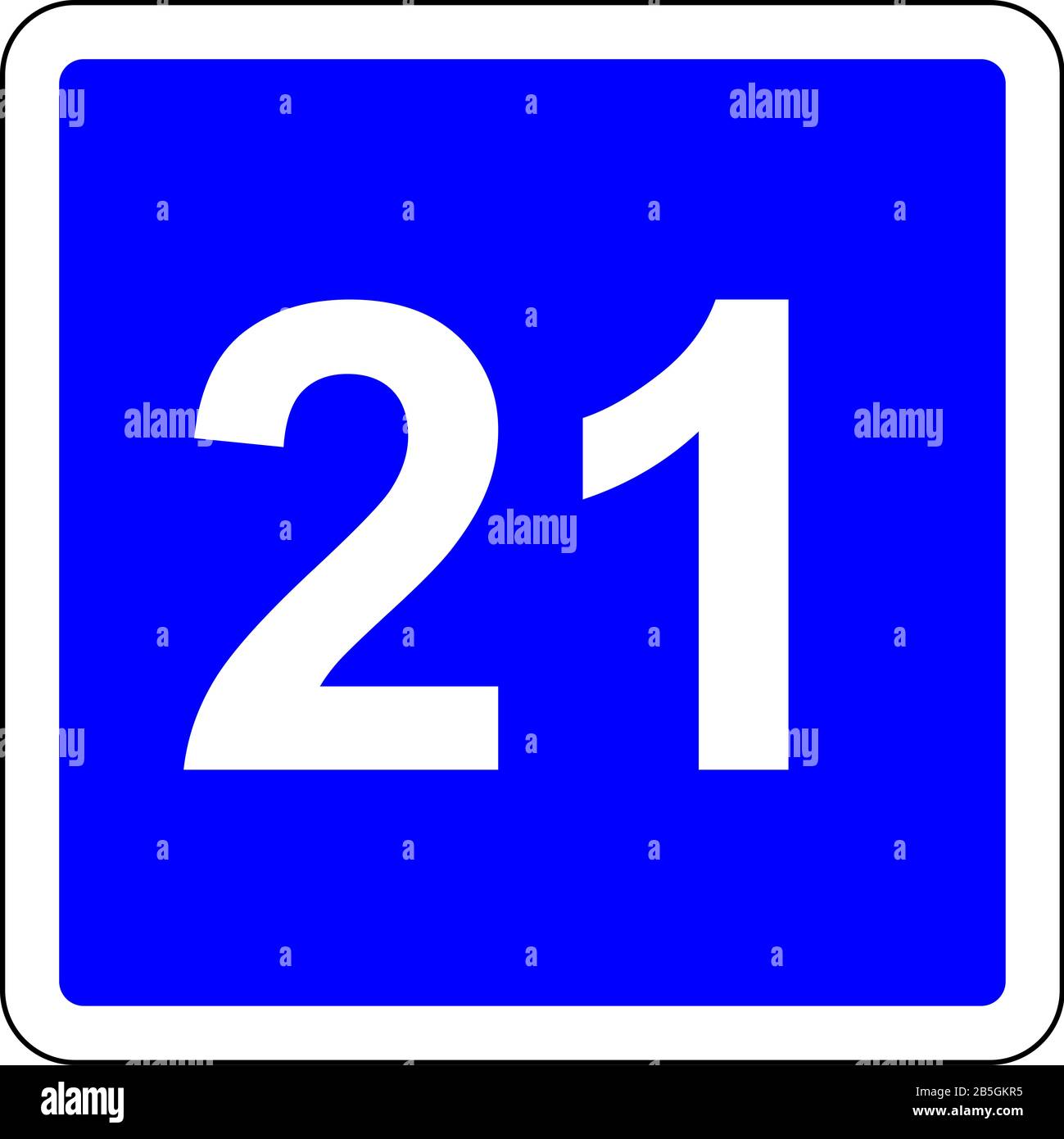 21 years allowed blue sign on white background Stock Photo - Alamy