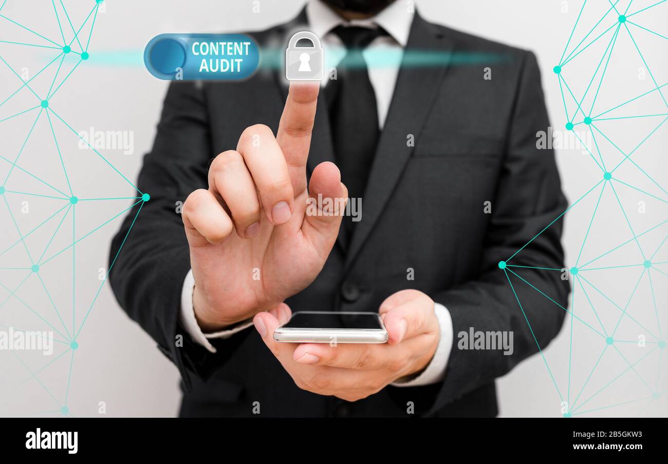 Handwriting text Content Audit. Conceptual photo process of evaluating ...