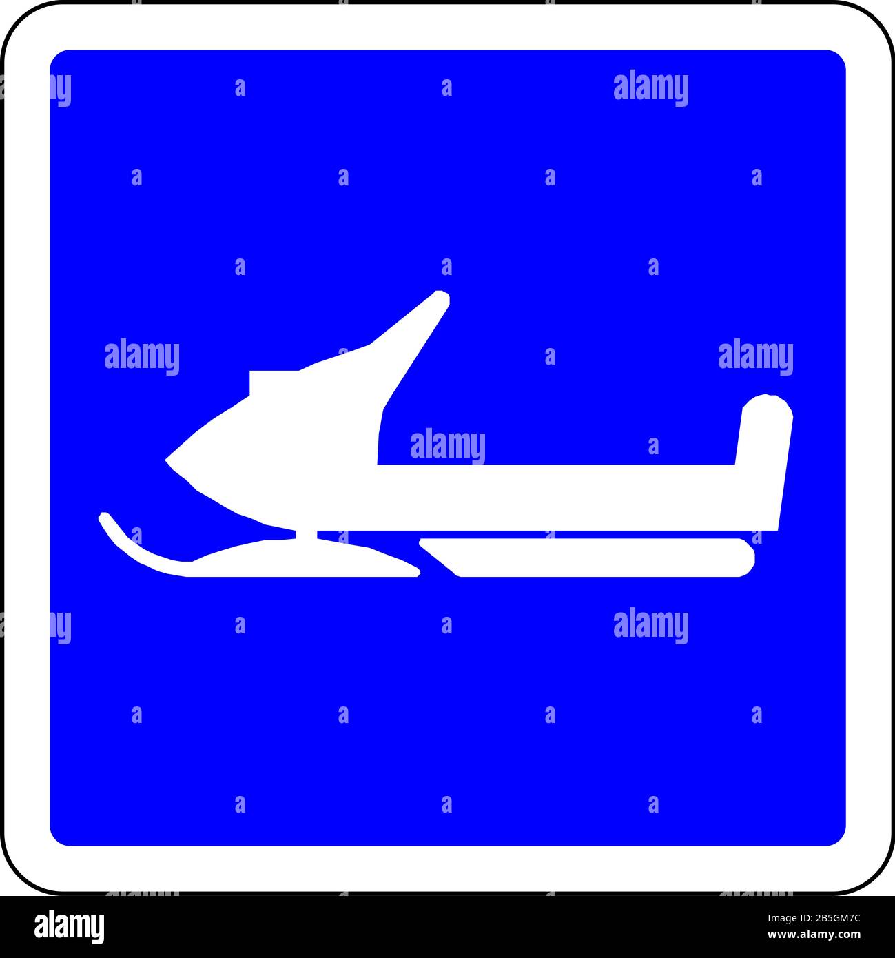 Snowmobiles allowed blue sign on white background Stock Photo - Alamy